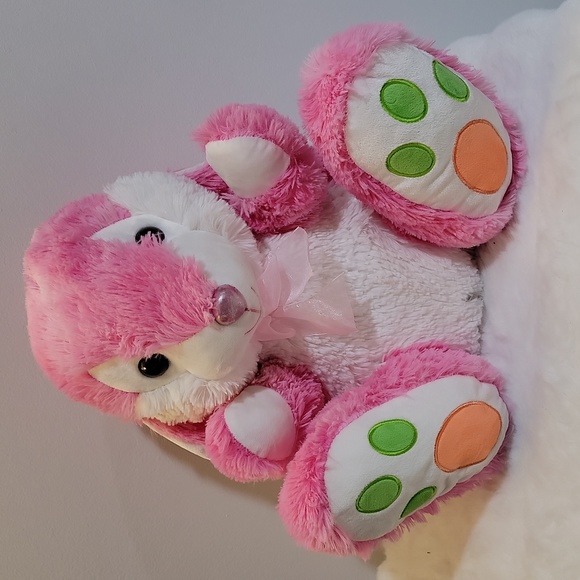 Hug Fun | Toys | Hugfun Pink White Big Footed Bunny Plush Stuffed ...